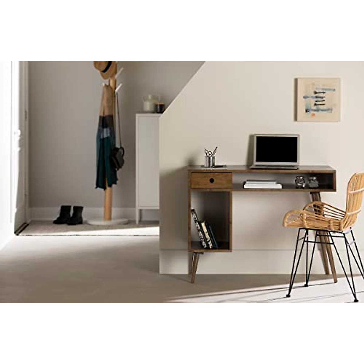 South Shore Kodali Computer Desk, Natural Walnut