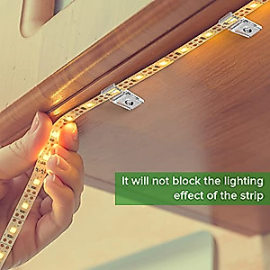 TYMXGHF transparent Strip Light Clips, Self Adhesive with Screws Mounting Holder, 20Pcs LED Strong Fixing Clips And Screws For 0.39in/10mm Width IP30/65 2-4PIN Strip Lights,Fairy Lights,String Lights