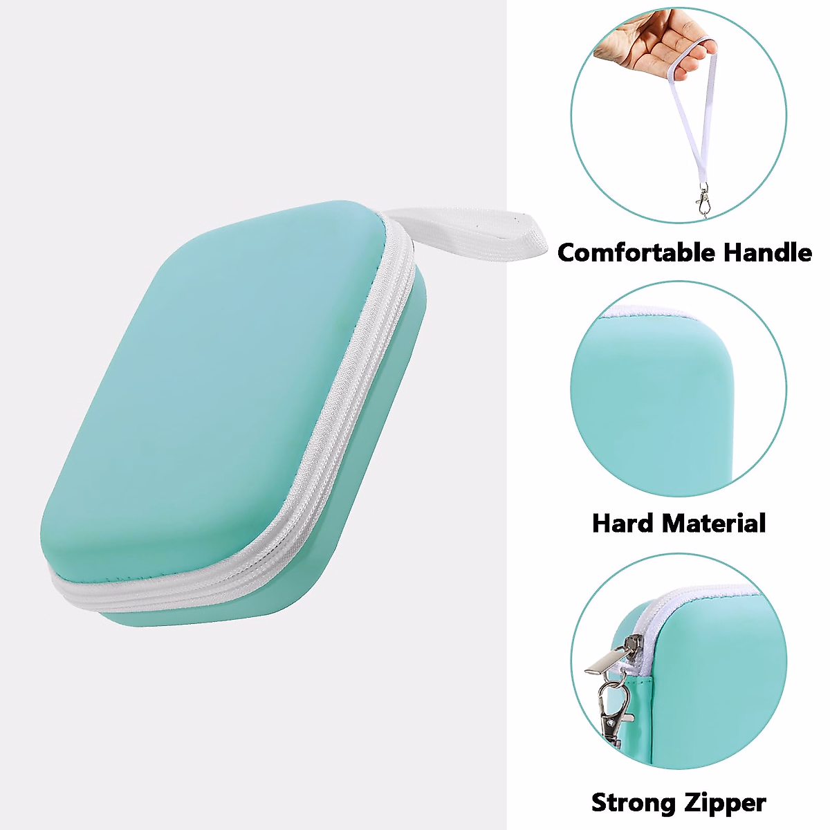 D30 Label Maker Case Green Compatible with Phomemo D30 D35 Label Maker, for NIIMBOT D11 D110, for JADENS D110, Case Easily Storage and Carry, Easily Store Your Printer, Tape, USB Line (Green)