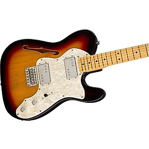 Squier Classic Vibe 70s Thinline Telecaster Electric Guitar, with 2-Year Warranty, 3-Color Sunburst, Maple Fingerboard