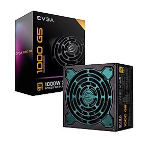 EVGA 1000 G5, 80 Plus Gold 1000W, Fully Modular, ECO Mode with Fdb Fan, 100% Japanese Capacitors, 10 Year Warranty, Compact 150mm Size, Power Supply 220-G5-1000-X1