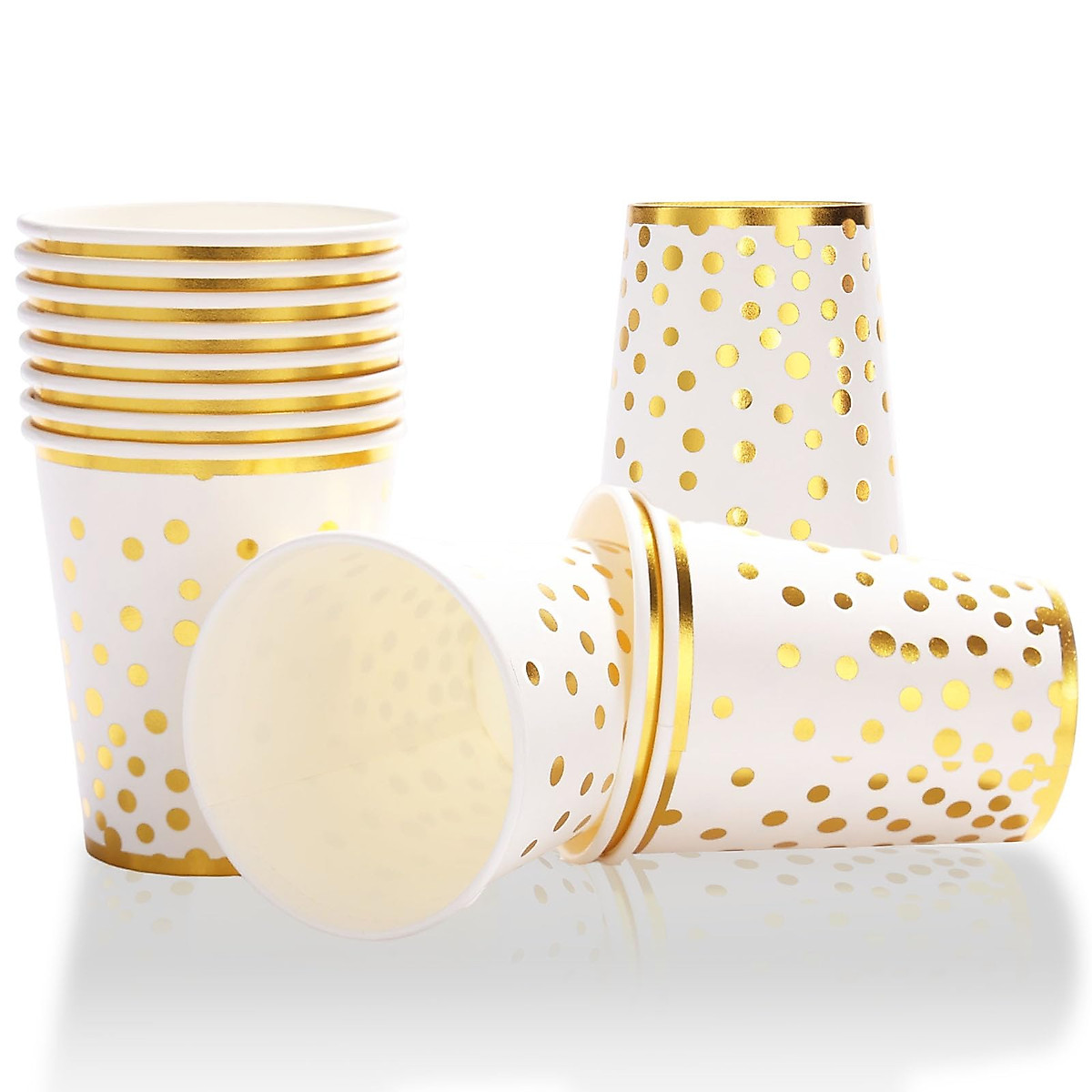 Gudvilla 50th Birthday Decorations for Men Women, 168Pcs 50th Birthday Plates and Napkins Party Supplies, 50 and Fabulous Birthday Plates with Gold Dot Serve 24 Guests, 50th Anniversary Decorations