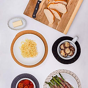 Round Cotton Trivets Set of 4 in Glam by Beets & Berry, 7 inch and 9 inch Diameter, Pot Holders, Hot Pads, Hot Mats, 100% Pure Eco Cotton, Boho, Farmhouse, Mid Century Modern, Kitchen Decor