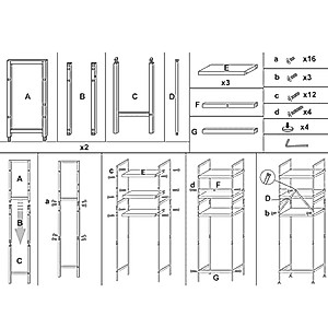 Over-The-Toilet Storage Rack 3-Tier Bathroom Organizer Shelf, Space Saver Toilet Stands for Washroom Laundry Room, Rustic Brown and Black