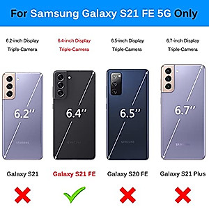 Hocase for Galaxy S21 FE 5G Case, Heavy Duty Shockproof Protection Soft Silicone Rubber+Hard Plastic Bumper Hybrid Protective Case for Samsung Galaxy S21 FE (6.4" Display) 2021 - Burgundy Flowers