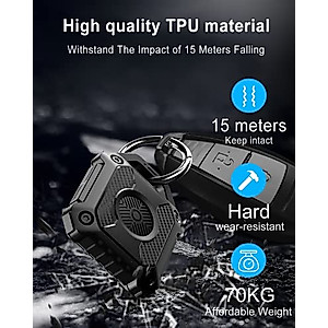 DEERLET IP68 Waterproof Airtag Holder 2 Pack，Hard TPU Airtag Keychain, 360° Full Protection Airtag Case with Key Chain for Key,Luggage,Dog Collar, Compatible Apple Air tag.