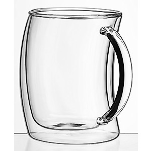 JoyJolt Caleo Collection Double Wall Insulated Glass Coffee Cups (Set Of 2) -13-Ounces