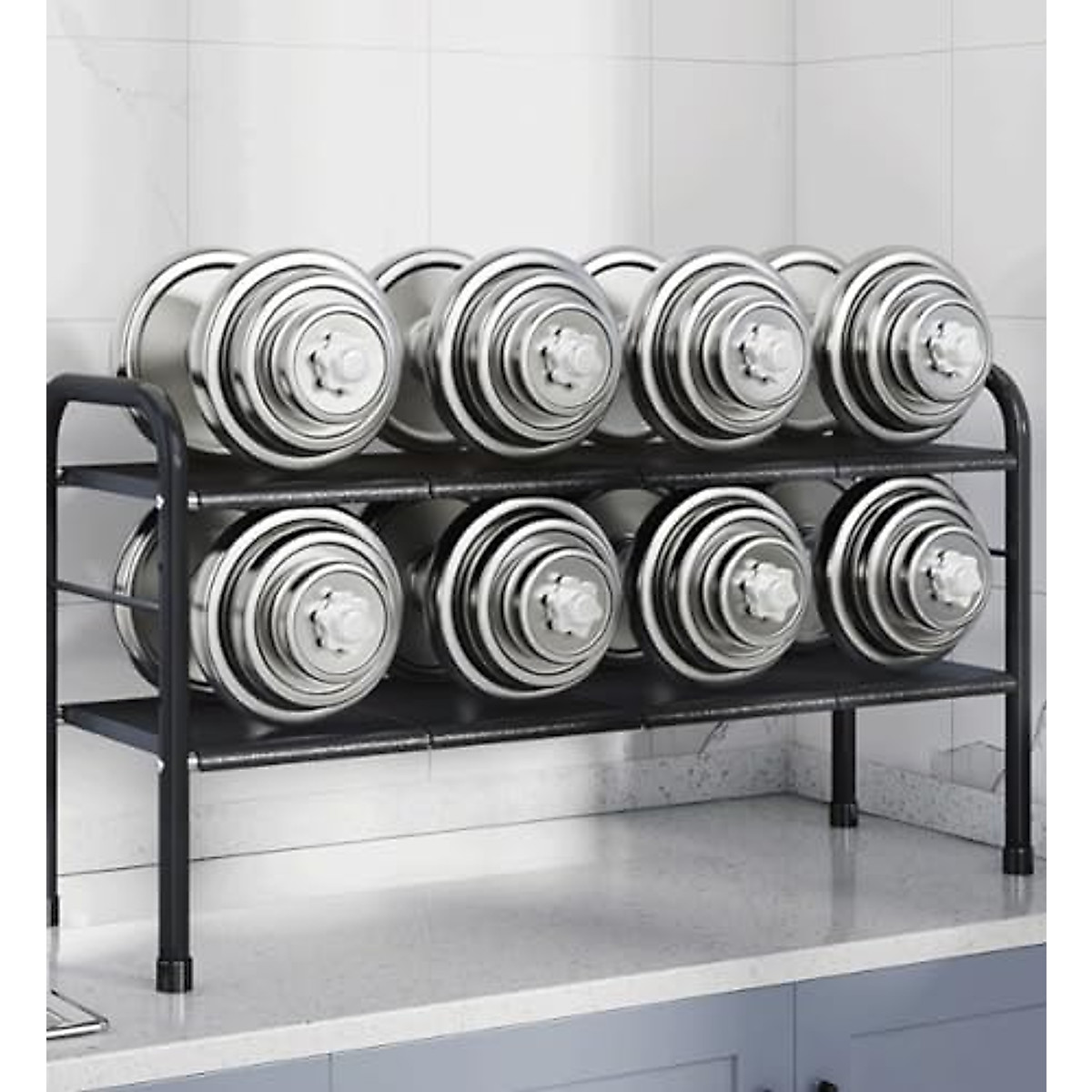 2-Tier Bathroom Kitchen Cabinet Organizers,Under Sink Storage Shelf Telescopic Adjustable with Removable Panels,for Laundry Bedroom