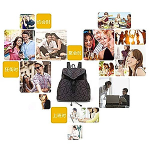 Geometric Backpack Luminous Big Women Tote Bag Handbags/Crossbody Bag Holographic Reflective Bag Purse Fashion Backpacks