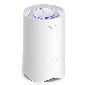 raydrop Small Air Purifier for Home Bedroom, Personal Desk Mini Air Purifier, Room Hepa Air Purifier Fresheners Cleaner for Pets, Smoke, Desktop, Office (White)