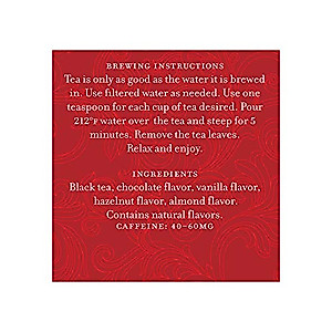 Harney & Sons Chocolate Black Tea, Florence, Hazelnut, 4 Ounce