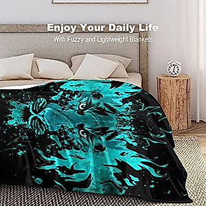 Anger Tiger Flannel Fleece Throw Blanket Soft Warm Lightweight Fuzzy Plush Blankets for Bed Couch Sofa 70"x80"