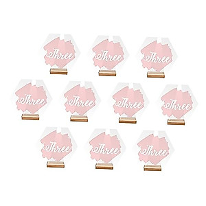 TOKIDNY 10 Pcs Hexagonal Table Dining Room Table Decor Reception Table Number Wedding Sign Dinner Table Decor Wedding Decor Cafe Table Numbers Wedding Place Sign Acrylic Table Numbers Sign