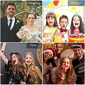 FRCOLOR Crystal Tiaras For Women 2 Pack Crown With Comb Princess Crown Jewelry Bridal Wedding Prom Birthday Crown Halloween Christmas Costume