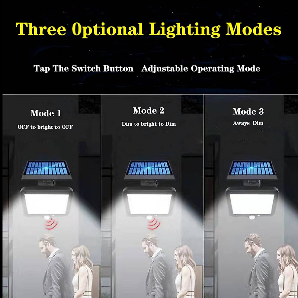 Eupterosaur Solar Lights Outdoor with Motion Detection 120°PIR Angle Solar Wall Light Outside 56 LED Security Flood Lights IP65 Waterproof for Yard Lawn Patio Barn Garden Pathway Balcony