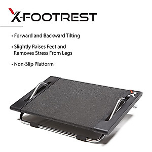 X-Chair Under Desk 3” Footrest - Ergonomic Foot Rest for Under Desk/Adjustable Lower Body & Lumbar Support/Long Lasting Durable Aluminum Frame/Sit Comfortably/Perfect for Office or Home Desk