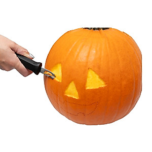 KOLORAE Premium 9PC Pumpkin Carving Kit – 4 Heavy Duty Stainless Steel Carving Tools with 5 Stencils – Easy Grip Handles for Sculpting