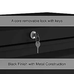 STAPLES 21754D Hl8000 Commercial 5-Drawer Lateral File Cabinet, Locking, Letter/Legal, Black, 36-W