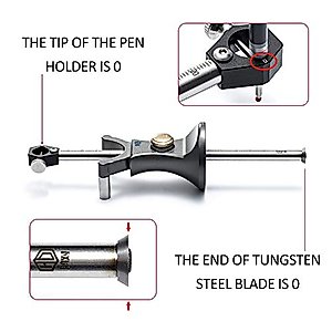 VISLONE Wheel Marking Gauge, Wood Scribe Tool Woodworking Tool Set 180 MM Sliding Mark Scraper Adjustable Precision Linear Arc Dual-purpose Scriber Parallel Line Drawing Tool