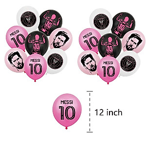 Birthday Party Supplies For messi Includes The Soccer Inspired Happy Birthday Banner - Cake Topper - 24 Cupcake Toppers - 16 Balloons