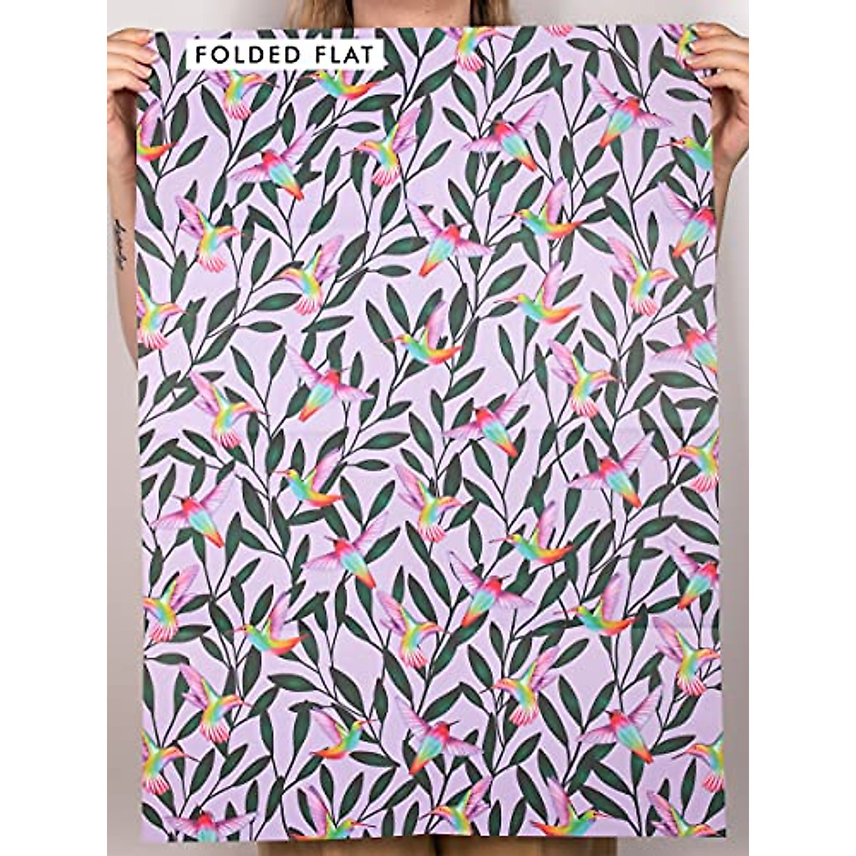 Central 23-6 Wrapping Paper Sheets - Purple Hummingbirds - Rainbow - Green - Trendy Wrapping Paper for Girls Women - Recyclable