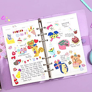Cute Essential Kawaii Aesthetic Stationery Sticker Pack 9 Sheets (160+ Stickers) - for Planners, journals, scrapbooks, Gifts, Kpop photocards, polocos, Bear, Birth Month Flower, Birthday (Seasons)
