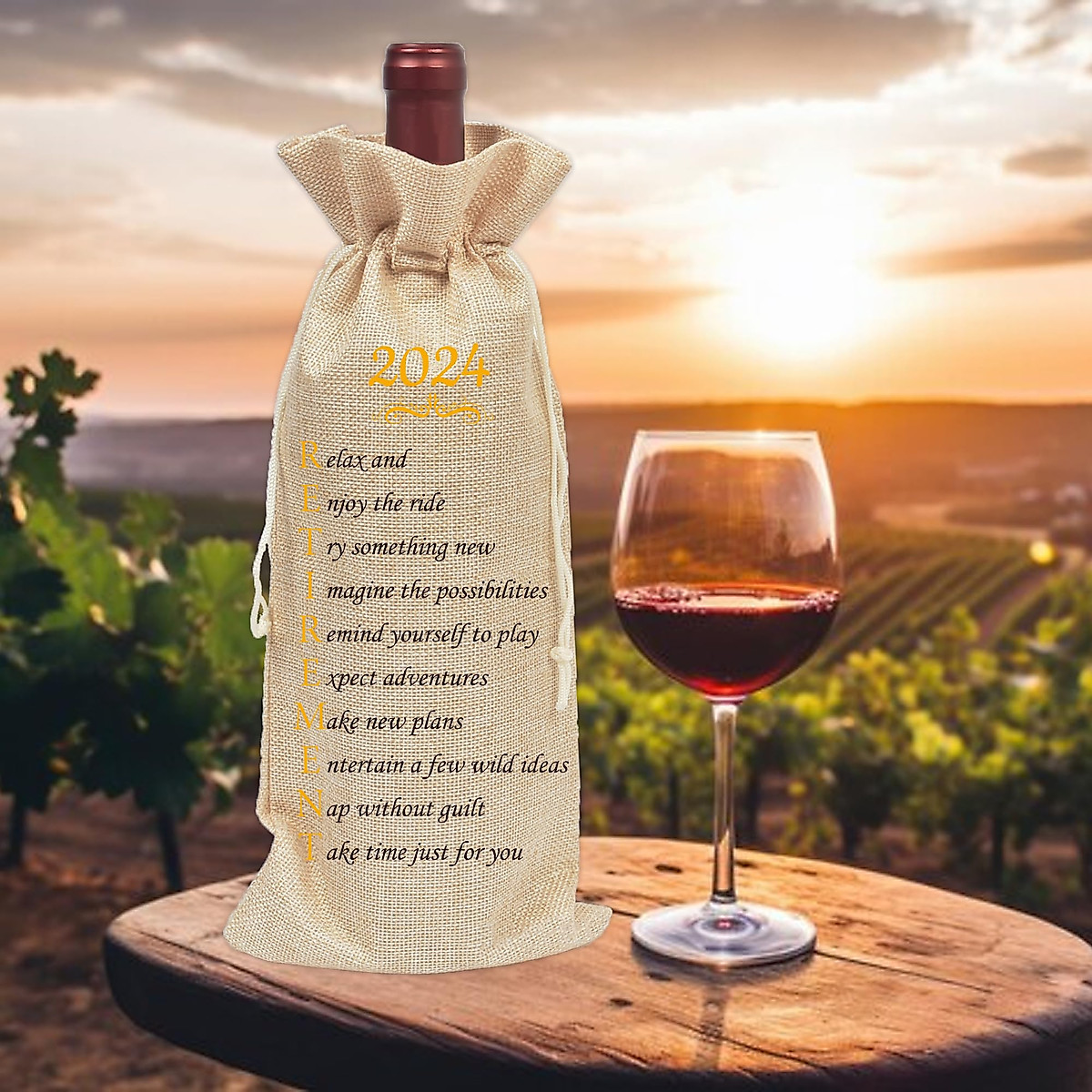 2024 Retirement Gifts Wine Bag - Retirement Wine Bags Retirement Wine Bottle Gift Bags Funny 2024 Retirement Gifts for Retired Men Women Teacher Employees Friend Colleague