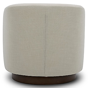 CHITA Swivel Accent Chair, FSC Certified Upholstered Fabric Barrel Chair for Living Room, Fully Assembled, Linen