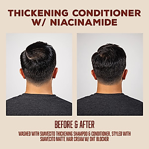 Suavecito Hair Thickening Conditioner With Niacinamide For Thinning Hair - Biotin Conditioner With Caffeine - Repairs Damaged Hair & Fights Hair Loss