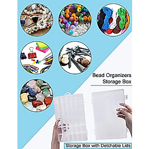 Beoccudo Tackle Box Bead Organizer 2 Pack Fishing Tackle Box Organizer Plastic Compartment Storage Box Container with Dividers (Clear Tacklebox)
