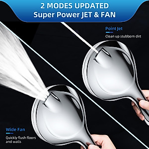 Sosirolo High Pressure Shower Head with Handheld, 10-mode Filtered Detachable 5" Large Showerhead with Hard Water Filter for Bathroom, Anti-clog Shower heads with SS Hose, SO-24, Chrome