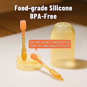 Phanpy Baby Toothbrush, Silicone Baby Tongue Cleaner Newborn, Infant Toothbrush 0-6 Months and 6 to 12 Months, Baby First Toothbrush, Oral Cleaner, Baby Mouth Cleaner