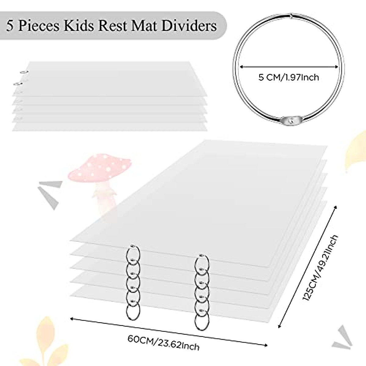 5 Pieces Nap Rest Mat Dividers Kids Folding Sleeping Mats Storage to Keep Daycare Preschool Separating Toddler Nap Sleep Mats Clean