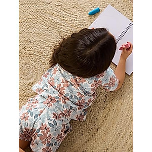 Simple Joys by Carter's Girls' Short-Sleeve Shirts and Tops, Pack of 3, Brown Dots/Denim/White Floral, 7