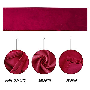 BALCONY & FALCON Velvet Table Runner Luxury Machine Washable Dresser Scarves for Dinner Farmhouse Parties Home Kitchen 14 x 118 inch, Red