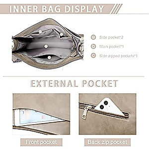 Emprier Women's Vegan Leather Crossbody Bags with Leopard Guitar Strap Bucket Crossbody Purse Fashion Shoulder Bag