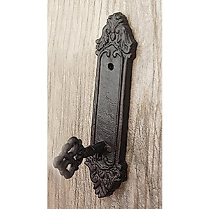 Lulu Decor, Cast Iron Antique Key Shaped Set of 3 Hooks in Different Style, Strong Heavy Decorative Hooks in Black, Useful and Elegant Wall Decor, Perfect for Housewarming Gifts/Holiday Gifts (Roman)