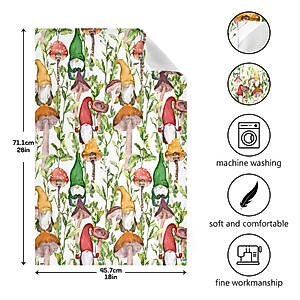 Kigai Mushroom Gnomes Kitchen Towels Set of 4, Ultra Soft Absorbent Dish Towels Bathroom Hand Towels Reusable Cleaning Cloths Tea Towels 28 x 18 Inch