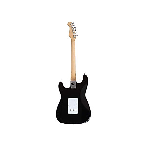 Monoprice Indo Series 6 String Electric Guitar Package, Right, Black (625904)