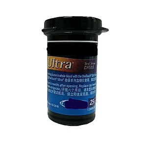 Generic Blood Glucose Test Strips 1 Touch Ultra (25 Count Strips Product as Shown in Image)