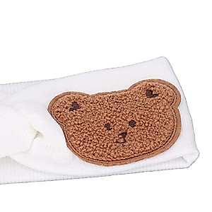 Baby Girls Headbands, Infant Headbands Cute Cartoon Bear Cotton Allmatch for Daily Home Photography (White)