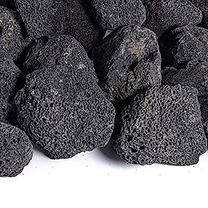 Black 1-3 Inch Lava Rock | Fireproof and Heatproof Volcanic Lava Rock, Perfect for Fire Pits, Fireplaces, BBQs and More. Indoor and Outdoor use - Natural Stones | 10 Pounds