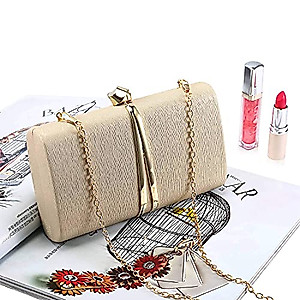 Pinprin Women’s Evening Clutch Bag Elegant Cocktail Bridal Handbag Wedding Party Purse (Gold)