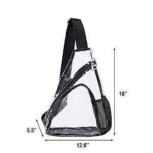 Clearworld Clear Sling Bag Stadium Approved, Multipurpose Clear Crossbody Sling Backpack,Clear Chest Bag for Travel Hiking,Stadium and Concerts