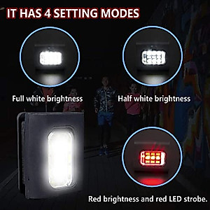 GOANDO Running Lights 2 Pack Safety Jogging LED Light for Runners and Joggers High Visibility Reflective Running Gear with USB Charging Line and Strong Magnetic Clip for Night Running Walking Hiking