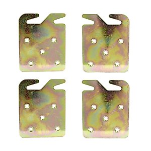 LifCratms 4Pcs Wood Bed Rail Hook Plates, Heavy Duty Bed Rail Fitting Bracket with Mounting Screws, Bed Frame Hardware Claw Hook Plate for Headboard and Footboard