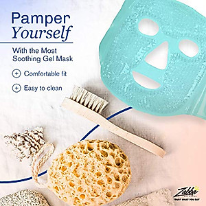 PerfeCore Facial Mask Get Rid of Puffy Eyes Migraine Relief, Sleeping, Travel Therapeutic Hot Cold Compress Pack Gel Beads, Spa Therapy Wrap for Sinus Face Puffiness Headaches Gel Mask