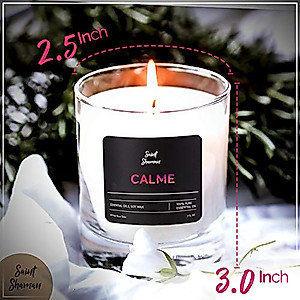 Saint Shaman Calme Scented Candle - Soy Wax Aromated with Essential Oils of Ylang-Ylang, Jasmine, Lavender & Sandalwood, Best Aromatherapy Candles for Home, 7 Oz, 60 Hours Burning Time