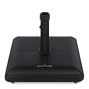 Best Choice Products 81-Pound Heavy Duty Square Concrete Rolling Outdoor Patio Umbrella Base Stand w/Locking Wheels, Handles