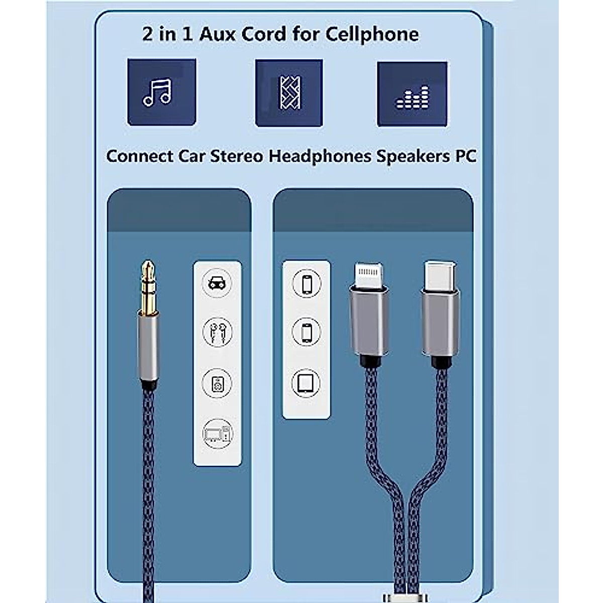 [Apple MFi Certified] Lightning to 3.5 mm Headphone Jack Adapter,iPhone Headphones Aux Audio Dongle + USB Type C to 3.5 mm Jack Female Adapter for iPhone 14 13 Pro Max 12 11 XS XR X 8 7 Samsung S23
